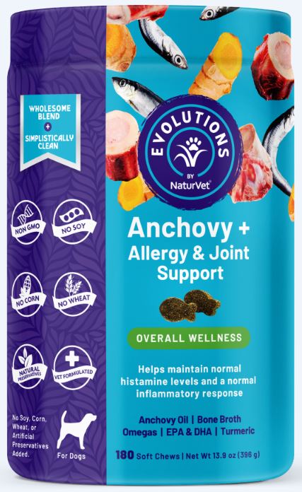 NaturVet Evolutions - Anchovy + Allergy & Joint Support Soft Chews for ...