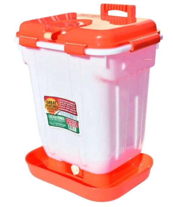 Tuff Stuff Poultry Drinker w/ Telescopic Handle & Wheels, 7.26 gal ...